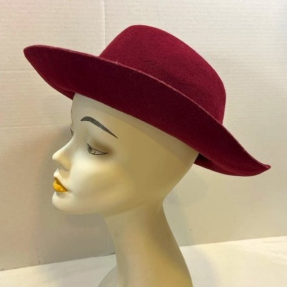 Bolivia | Accessories | Burgundy Red Felt Wool Hat Fedora Trilby ...